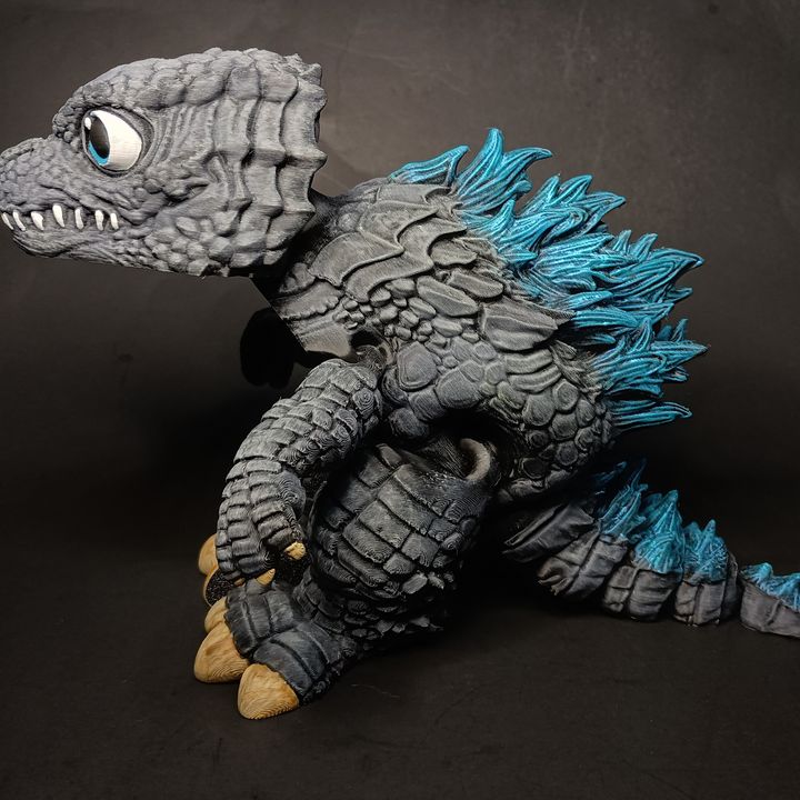 3D Print of Print In Place Flexi Godzilla Articulated by Jasara