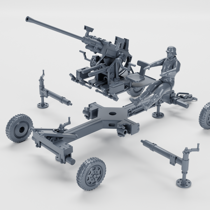 3D Printable AA gun Bofors 40mm Flak 28 (Sweden+Germany, WW2) by Wargame3d