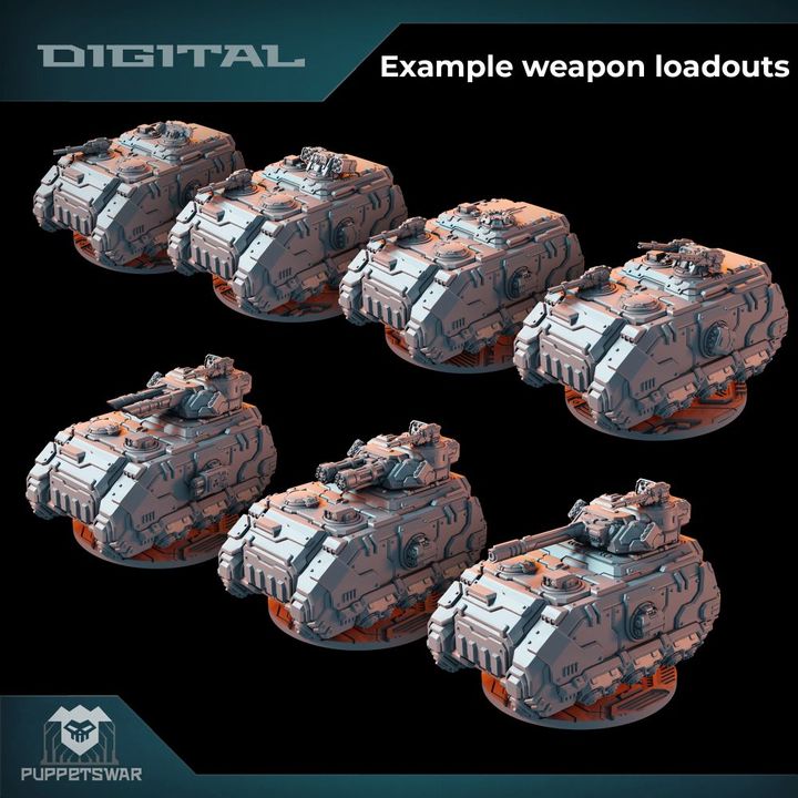 3D Printable Husky Grav Tank - APC by Puppetswar Miniatures