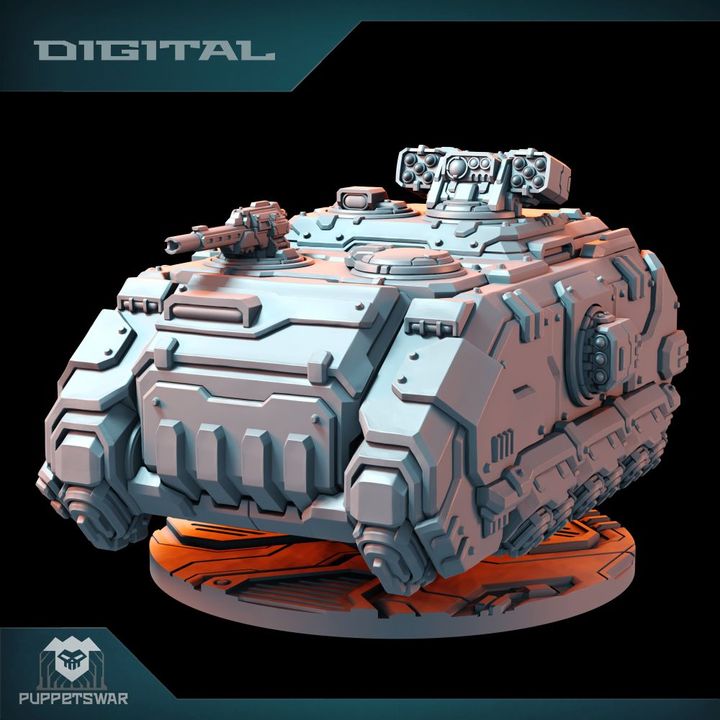3D Printable Husky Grav Tank - APC by Puppetswar Miniatures