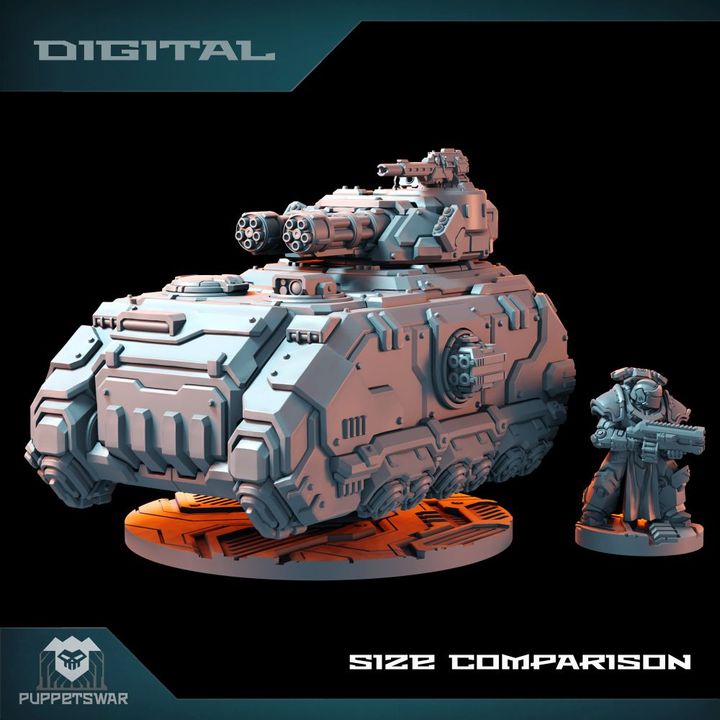 3D Printable Husky Grav Tank - APC by Puppetswar Miniatures