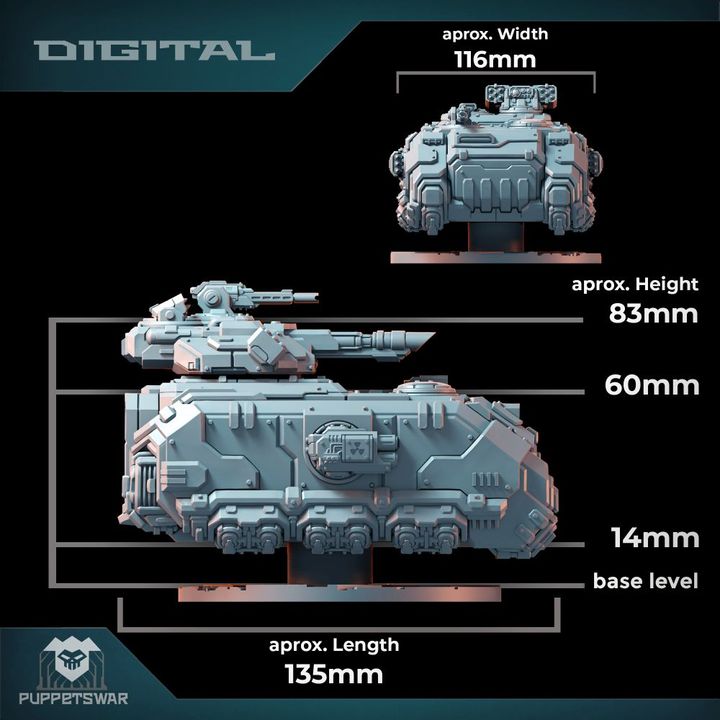 3D Printable Husky Grav Tank - APC by Puppetswar Miniatures