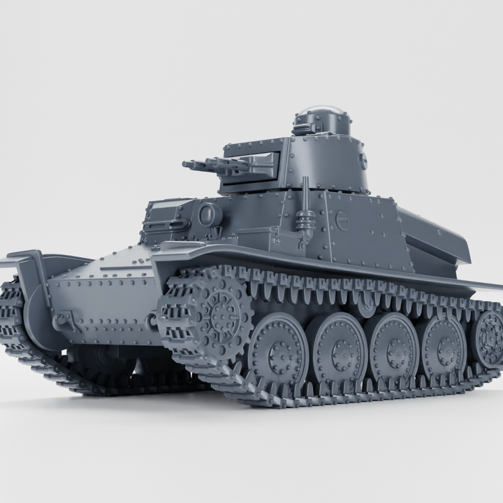 3D Printable Stridsvagn m/37 Light tank (Sweden, WW2) by Wargame3d