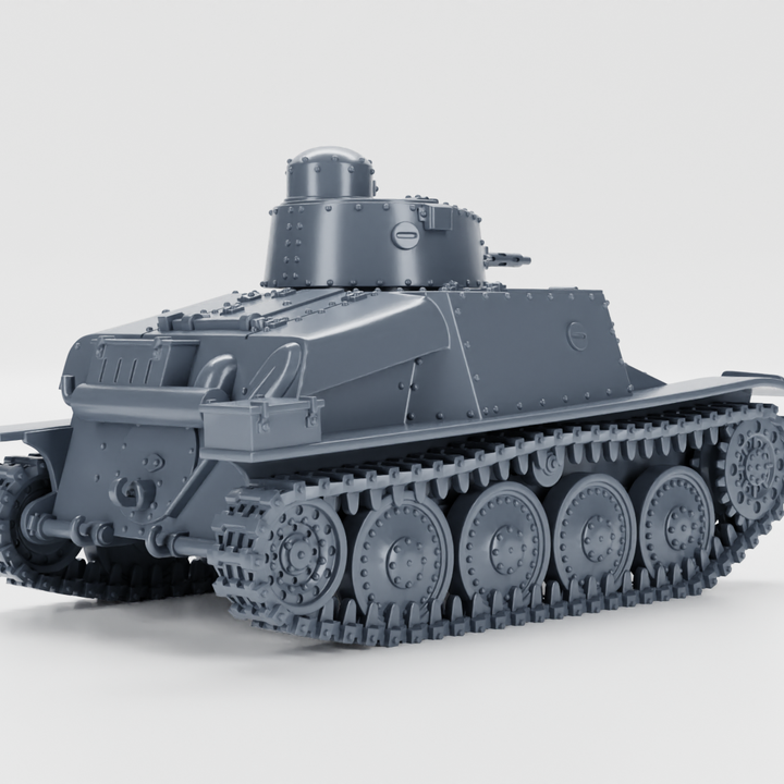 3D Printable Stridsvagn m/37 Light tank (Sweden, WW2) by Wargame3d