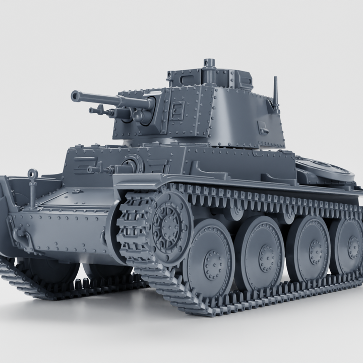 3D Printable Stridsvagn m/41 Light tank (Sweden, WW2) by Wargame3d