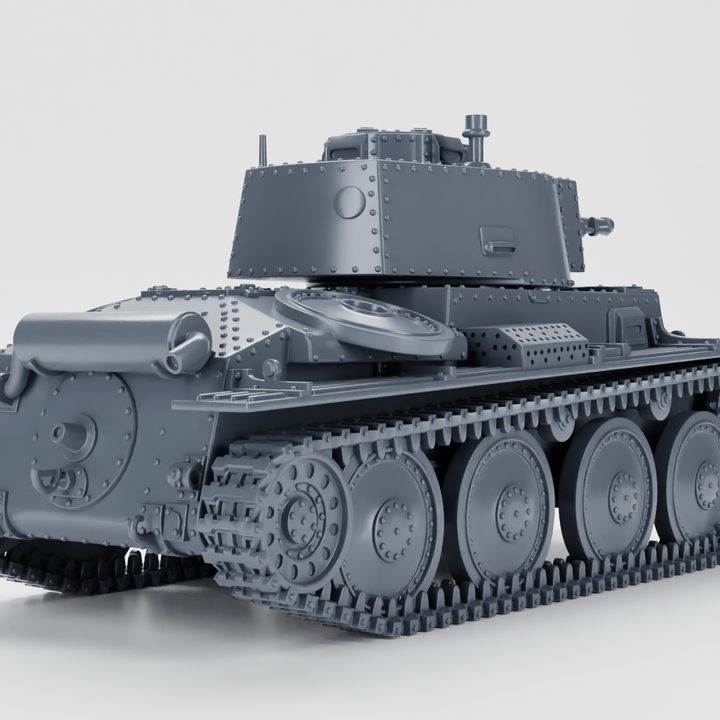 3D Printable Stridsvagn m/41 Light tank (Sweden, WW2) by Wargame3d
