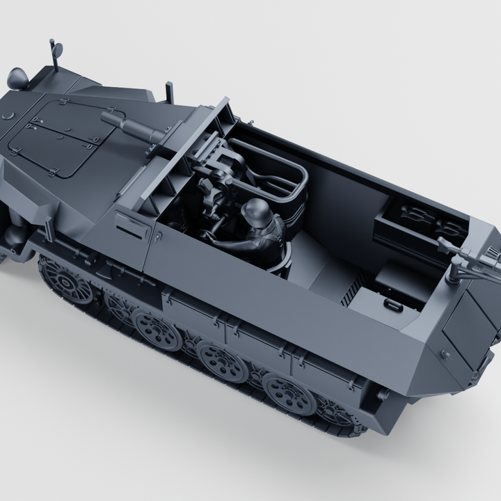 3D Printable Half-track Sd.Kfz.251/9 Ausf.C Stummel + Gunman (Germany ...