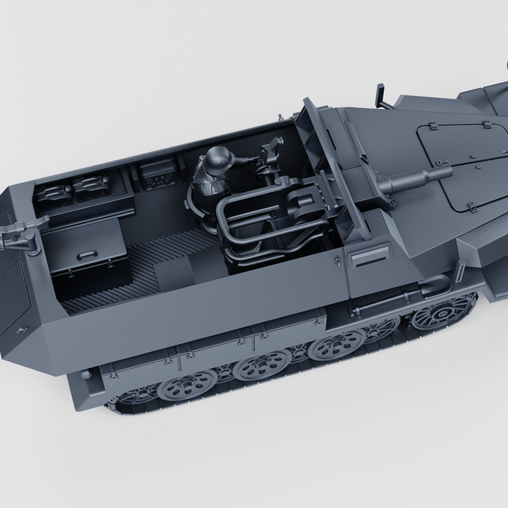 3D Printable Half-track Sd.Kfz.251/9 Ausf.C Stummel + Gunman (Germany ...