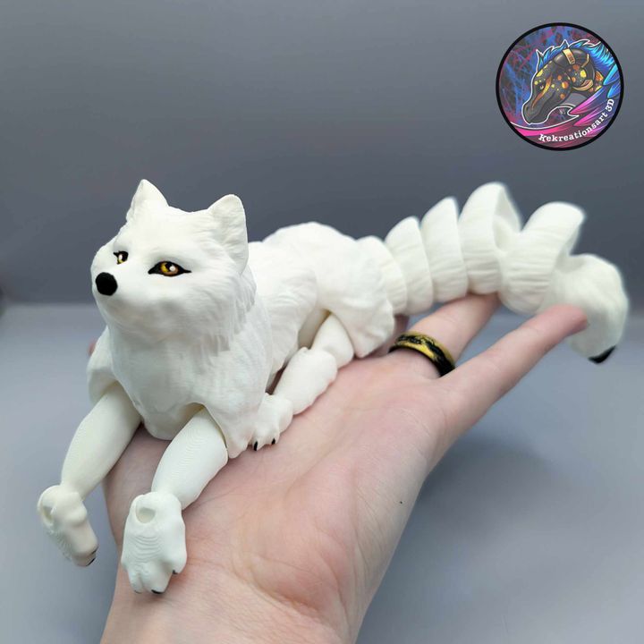 3D Printable Flexi Arctic Fox by Kirsten M