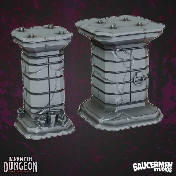 3D Printable DarkMyth Dungeon - Pillar Upgrades by Saucermen Studios