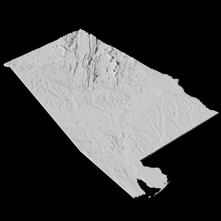 3D Printable USA State of Alabama Topographic Map - 3D Terrain ...