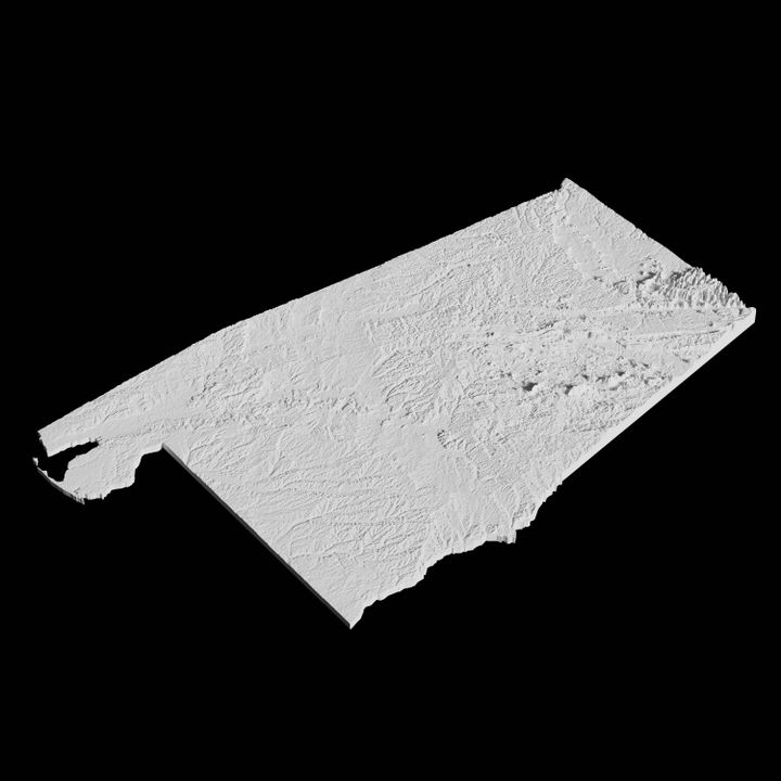 3D Printable USA State of Alabama Topographic Map - 3D Terrain ...
