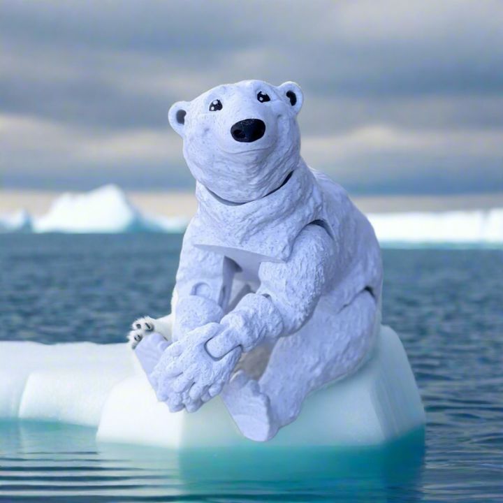 3D Print of Polar Bear, Santa Hat version included! Articulated fidget ...