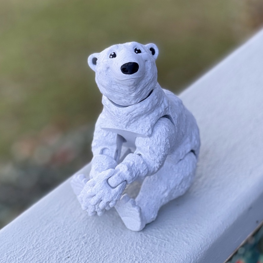 3D Printable Polar Bear, Santa Hat version included! Articulated fidget ...