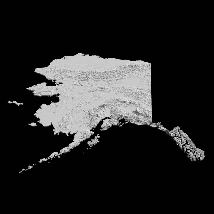 3D Printable USA State of Alaska Topographic Map - 3D Terrain Elevation ...