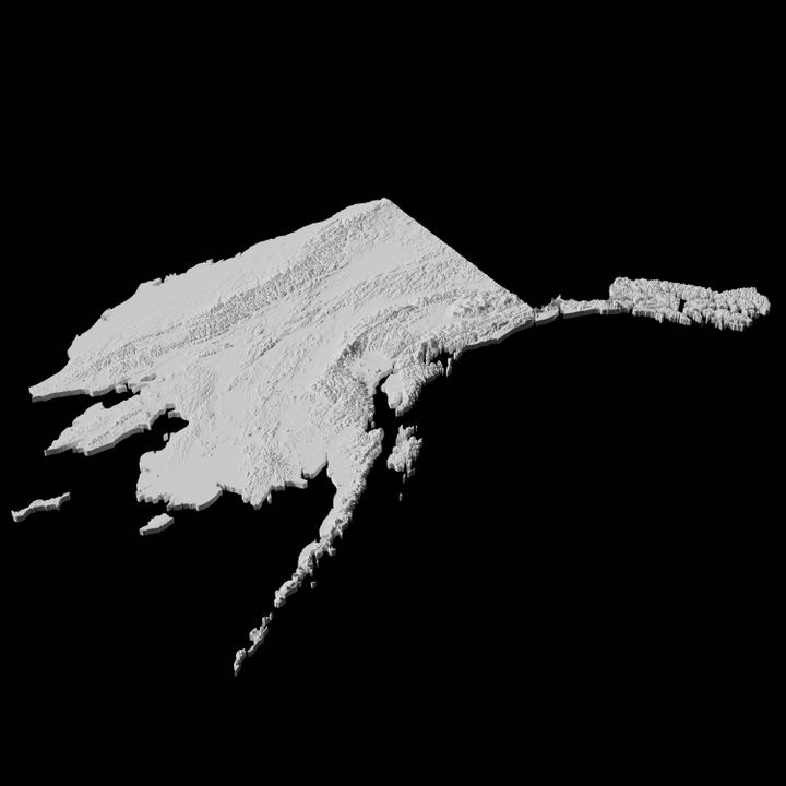 3D Printable USA State of Alaska Topographic Map - 3D Terrain Elevation ...