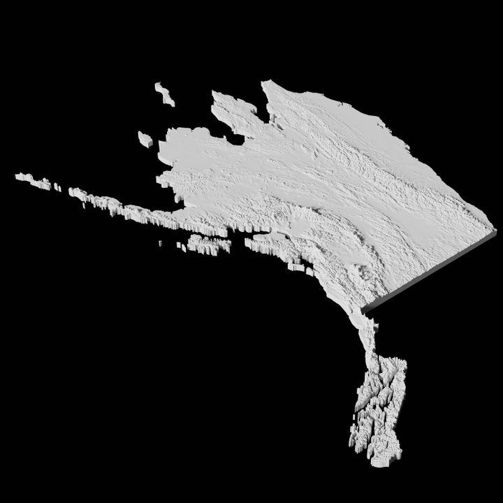 3D Printable USA State of Alaska Topographic Map - 3D Terrain Elevation ...