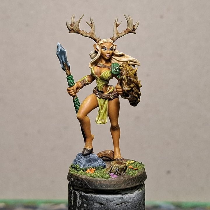 3D Print of Female Deerfolk Fighter - Enya the Female Deer folk fighter ...