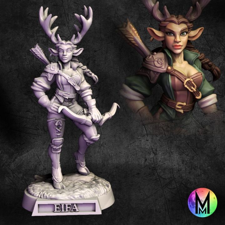 3D Printable Female Deerfolk Ranger - Eifa the Deer Folk Ranger (Female ...
