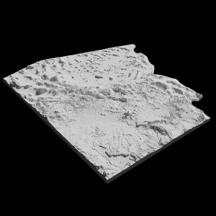 3D Printable USA State of Arizona Topographic Map - 3D Terrain ...