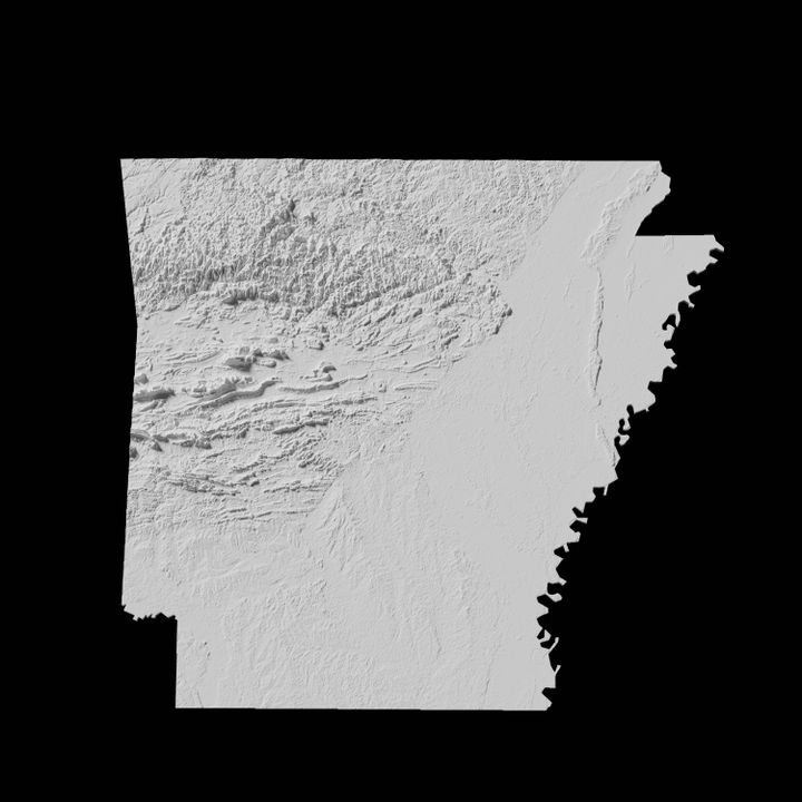 3D Printable USA State of Arkansas Topographic Map - 3D Terrain ...