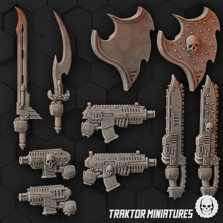 3D Printable Mk Hex Phoenix Weapons by Traktor Miniatures