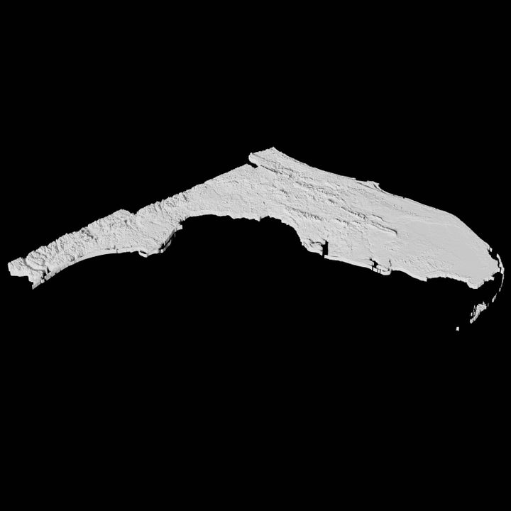 3D Printable USA State of Florida Topographic Map - 3D Terrain ...
