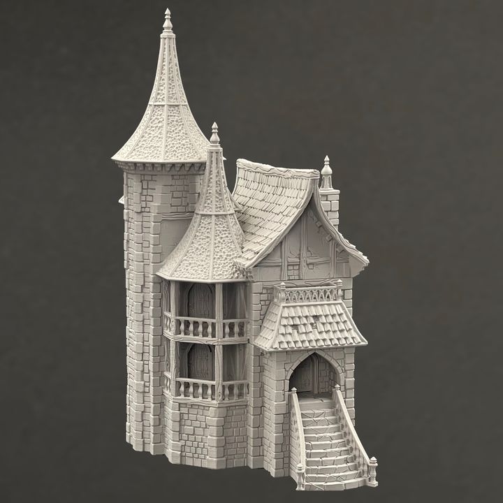 3D Printable The Mansion - Fantasy Medieval Manor - The Hamlet of Misty ...