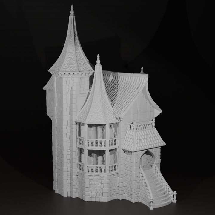 3D Printable The Mansion - Fantasy Medieval Manor - The Hamlet of Misty ...