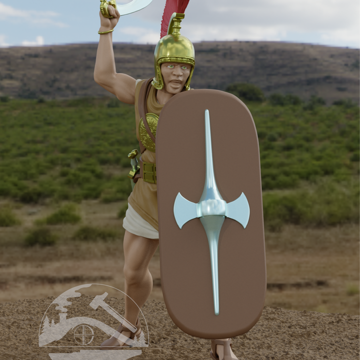 3D Printable 28mm Celt Iberian Scutarii Swordsmen by Barry Adam Hill