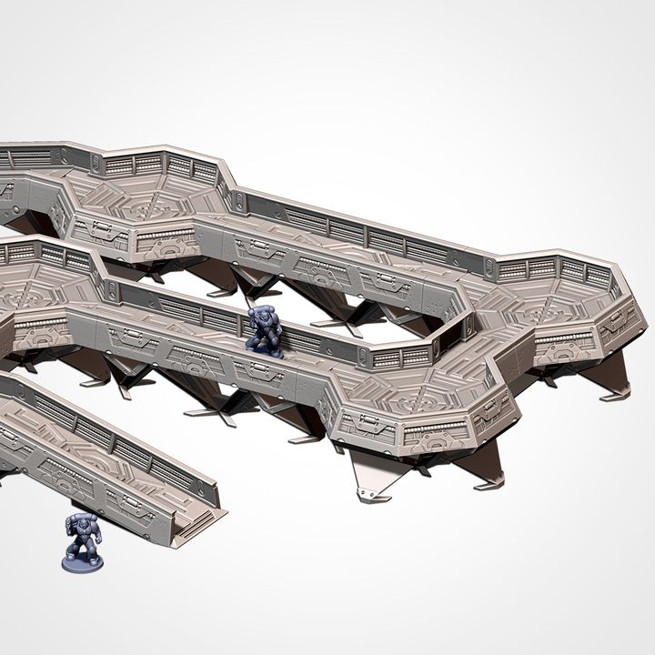 3D Printable MODULAR TRENCHES / WALKWAYS SCI-FI by Txarli Factory
