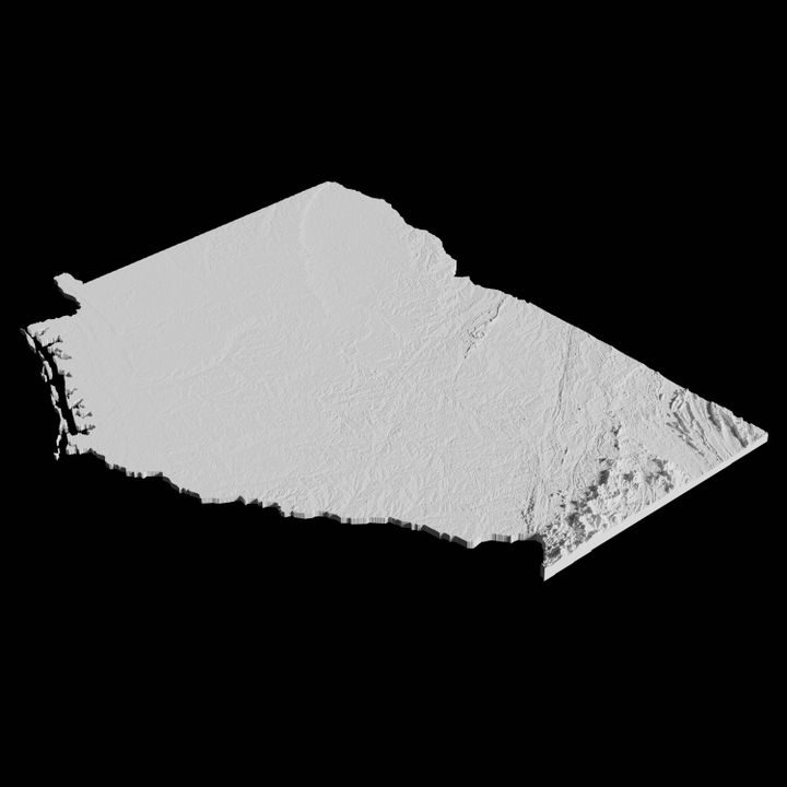 3D Printable USA State of Georgia Topographic Map - 3D Terrain ...