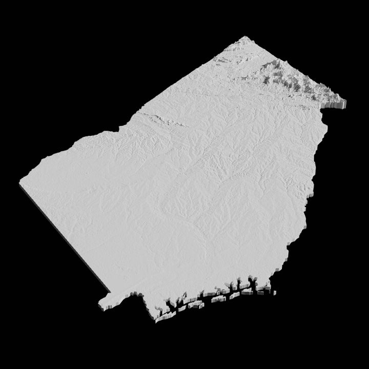 3D Printable USA State of Georgia Topographic Map - 3D Terrain ...