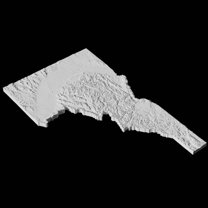 3D Printable USA State of Idaho Topographic Map - 3D Terrain Elevation ...