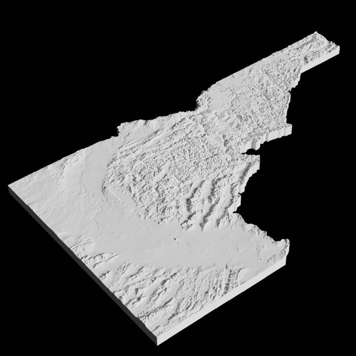 3D Printable USA State of Idaho Topographic Map - 3D Terrain Elevation ...