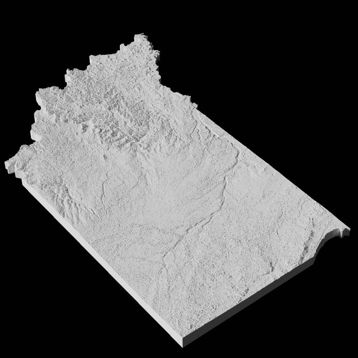 3D Printable USA State of Indiana Topographic Map - 3D Terrain ...