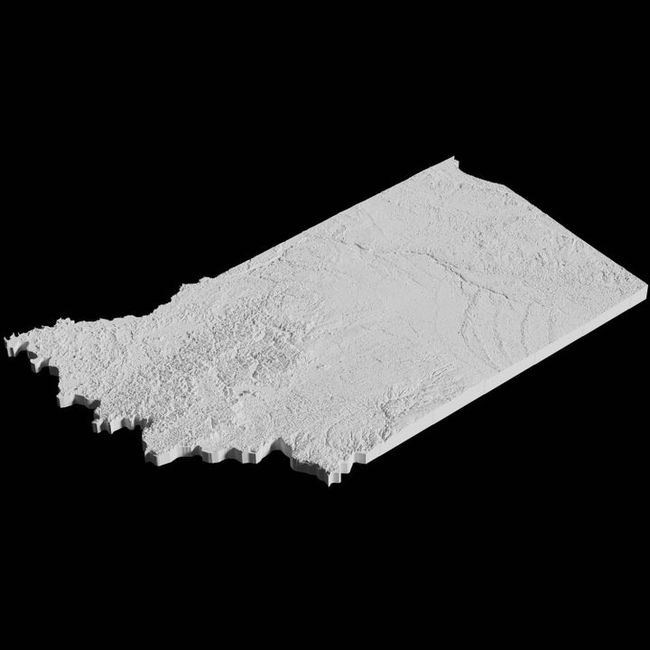 3D Printable USA State of Indiana Topographic Map - 3D Terrain ...