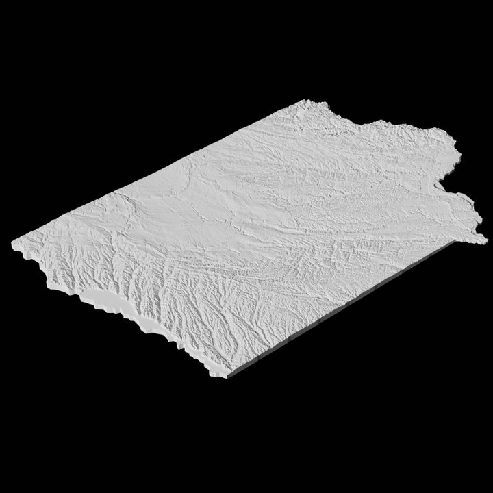 3D Printable USA State of Iowa Topographic Map - 3D Terrain Elevation ...