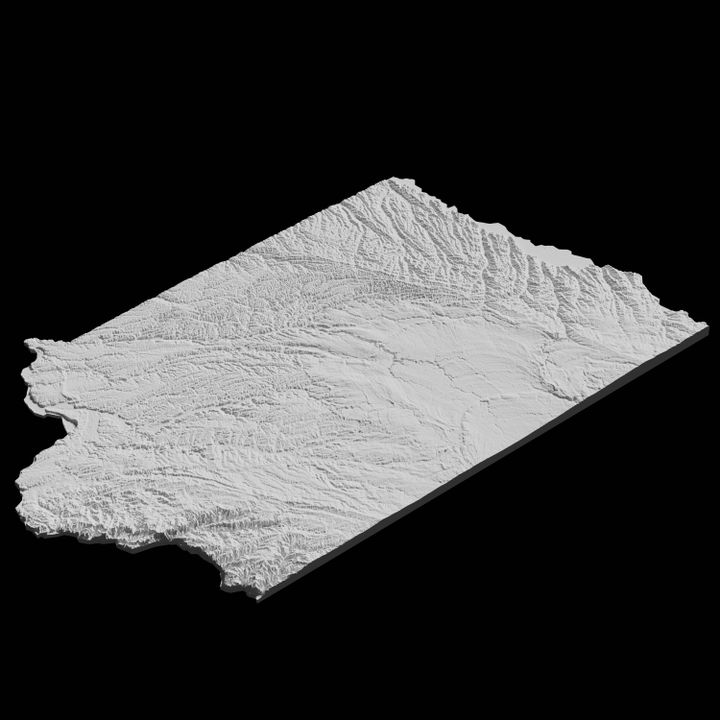 3D Printable USA State of Iowa Topographic Map - 3D Terrain Elevation ...