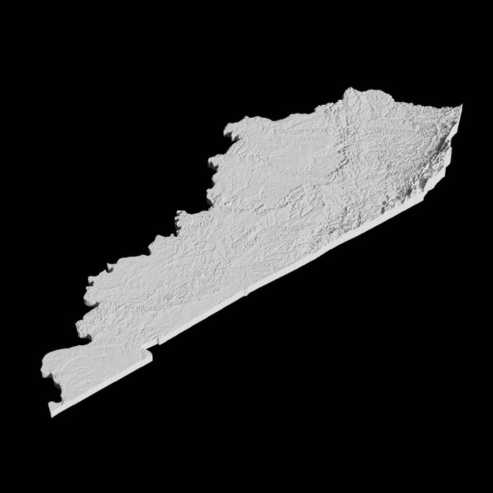 3D Printable USA State of Kentucky Topographic Map - 3D Terrain ...