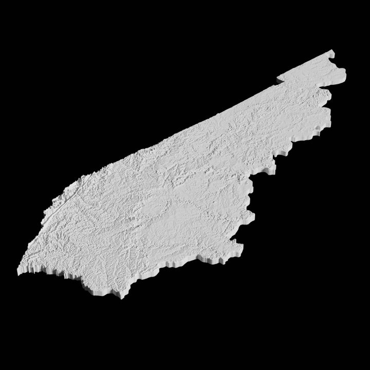 3D Printable USA State of Kentucky Topographic Map - 3D Terrain ...