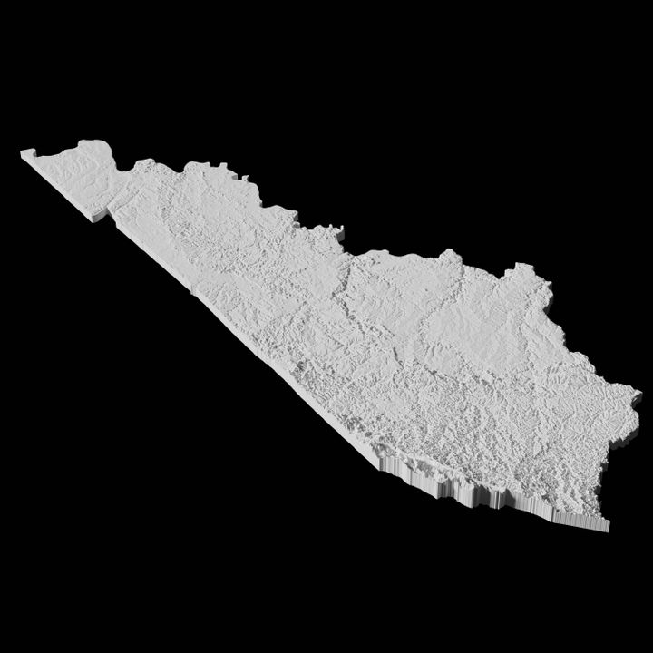 3D Printable USA State of Kentucky Topographic Map - 3D Terrain ...