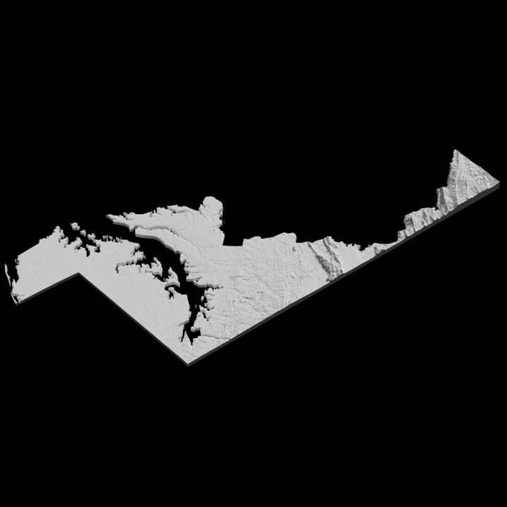 3D Printable USA State of Maryland Topographic Map - 3D Terrain ...