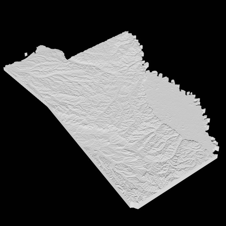 3D Printable USA State of Mississippi Topographic Map - 3D Terrain ...