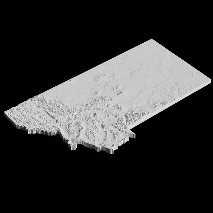 3D Printable USA State of Montana Topographic Map - 3D Terrain ...