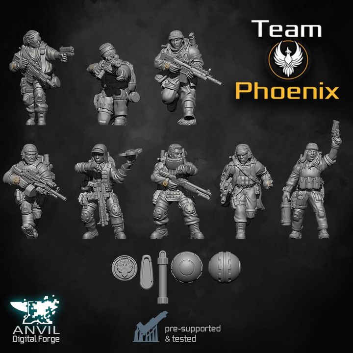 3D Printable Team Phoenix - Modern Operators by Anvil Digital Forge