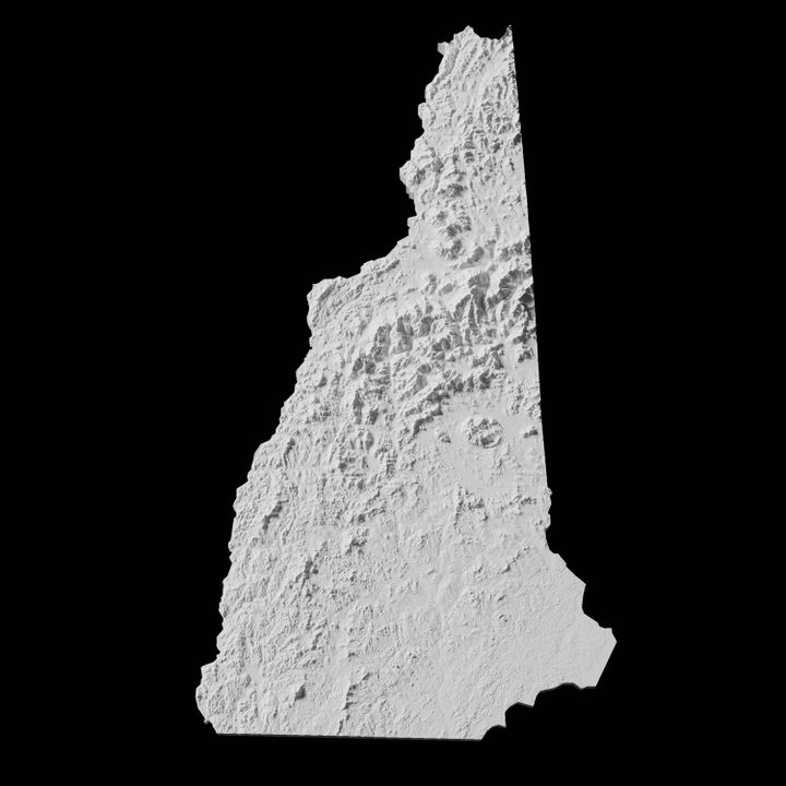 3D Printable USA State of New Hampshire Topographic Map - 3D Terrain ...