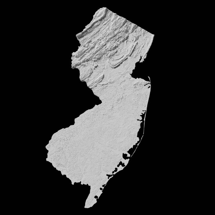 3D Printable USA State of New Jersey Topographic Map - 3D Terrain ...