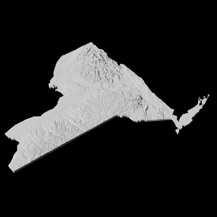 3D Printable USA State of New York Topographic Map - 3D Terrain ...