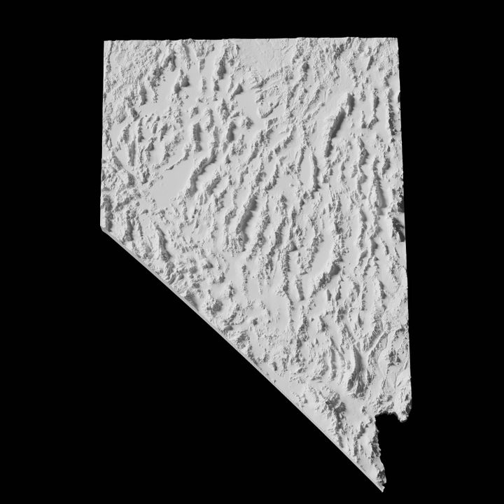 3D Printable USA State of Nevada Topographic Map - 3D Terrain Elevation ...